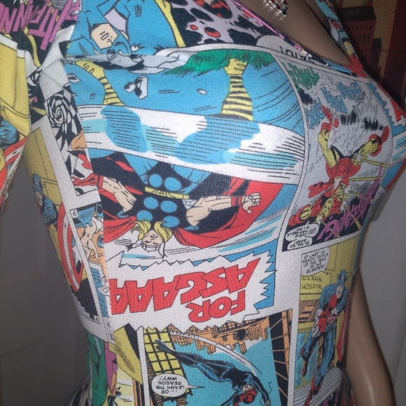 Marvel Comics | Dresses | Marvel Comics All Over Comic Strip Dress Nwot ...